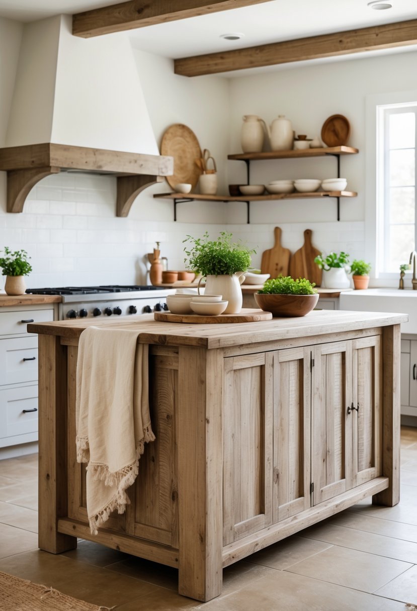 15 Rustic Farmhouse Kitchen Island Ideas for Timeless and Functional ...