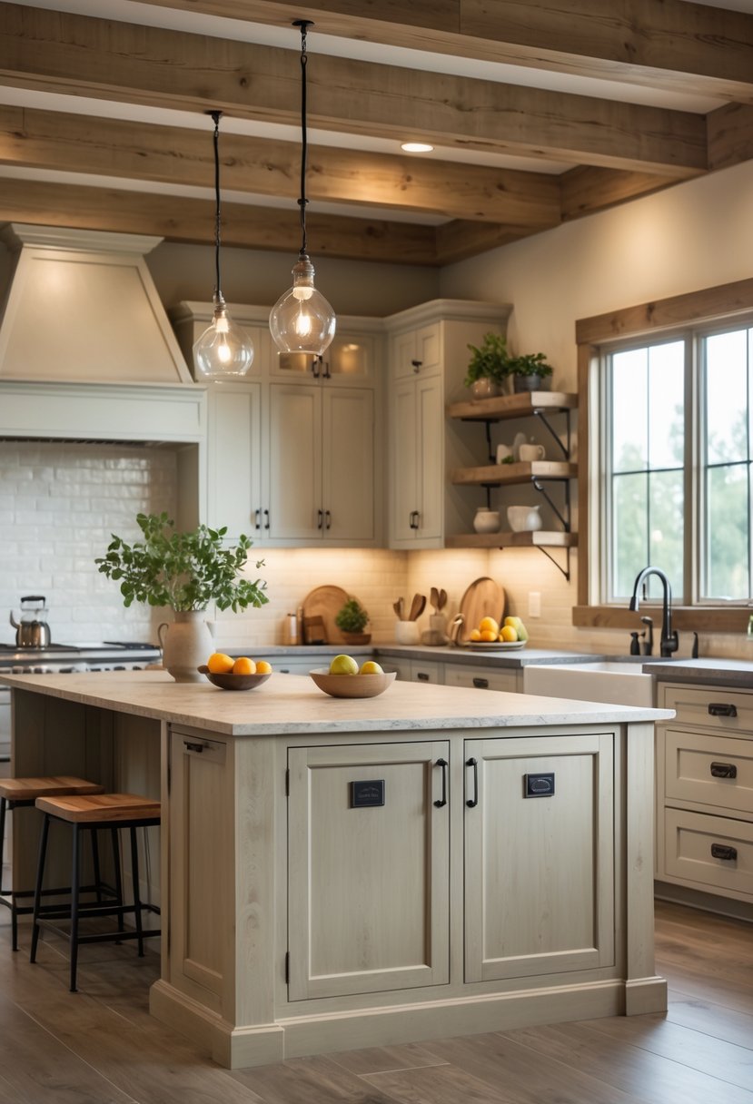 15 Rustic Farmhouse Kitchen Island Ideas for Timeless and Functional ...