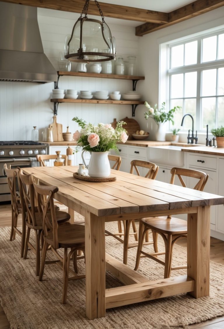 15 Farmhouse Kitchen Table Ideas for Stylish and Functional Dining ...
