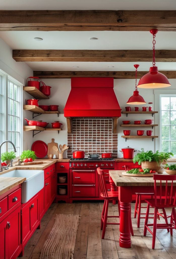 15 Red Farmhouse Kitchen Ideas You’ll Wish You Tried Sooner - Homiloft