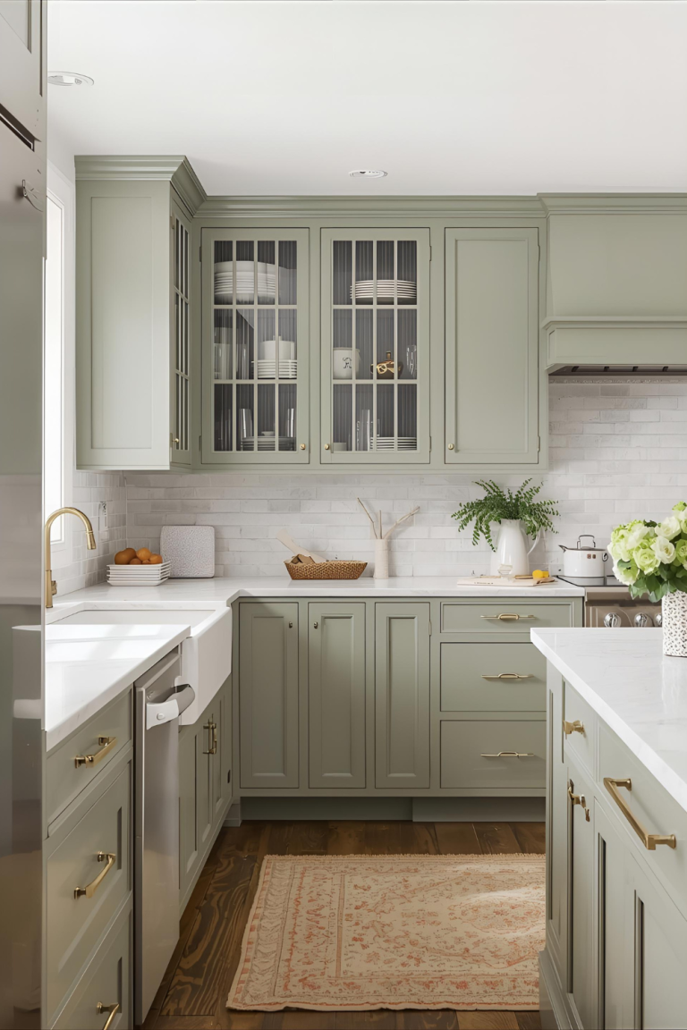 15 Green Farmhouse Kitchen Cabinet Ideas That Bring Nature Indoors ...