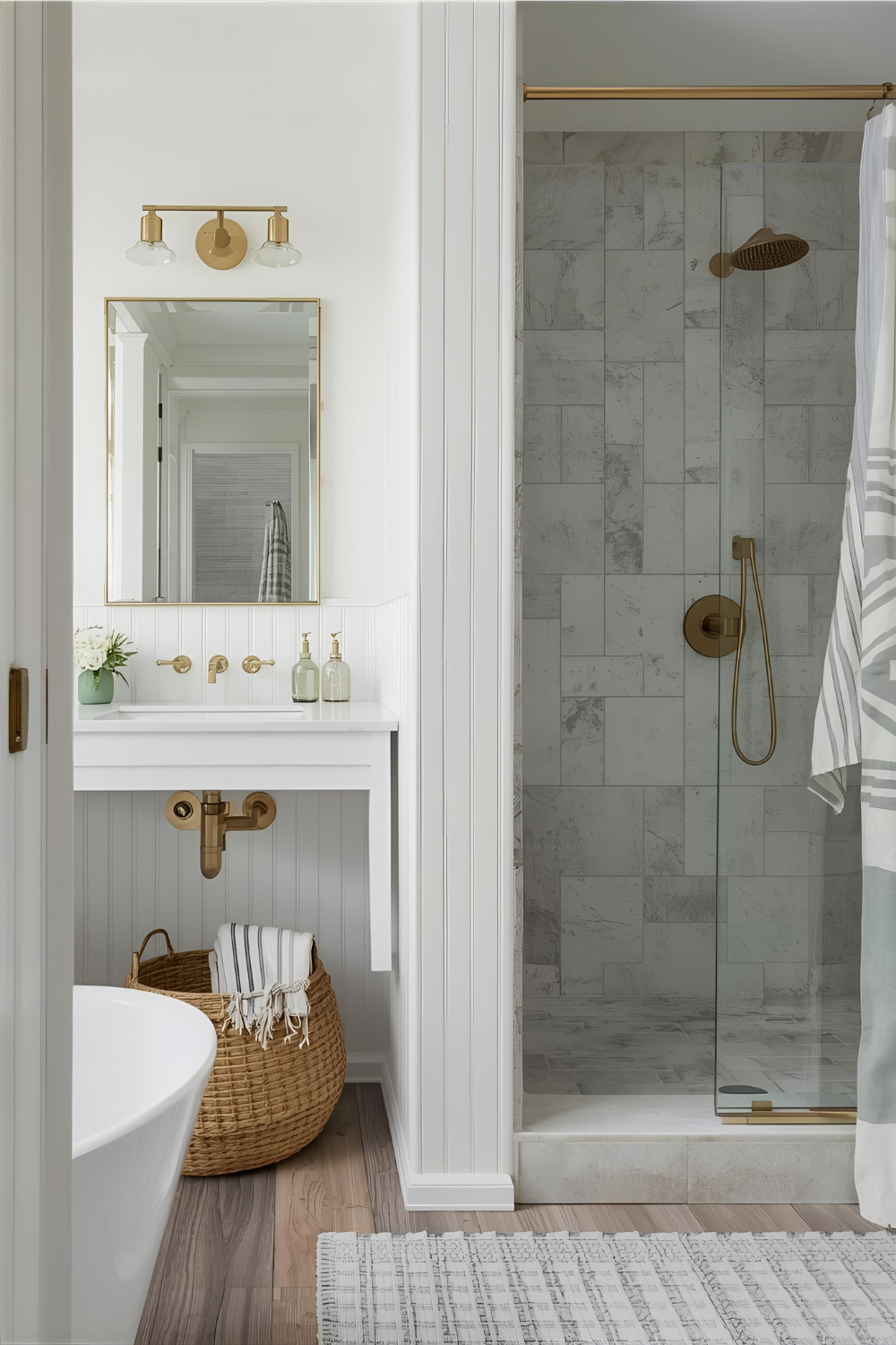 17 Farmhouse Walk-In Shower Ideas For Perfect Mix of Modern + Cozy ...