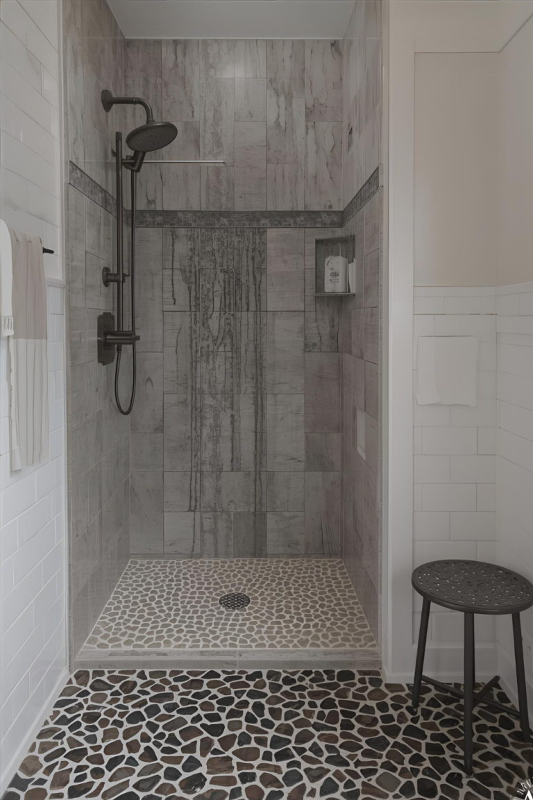 17 Farmhouse Walk-In Shower Ideas For Perfect Mix of Modern + Cozy ...