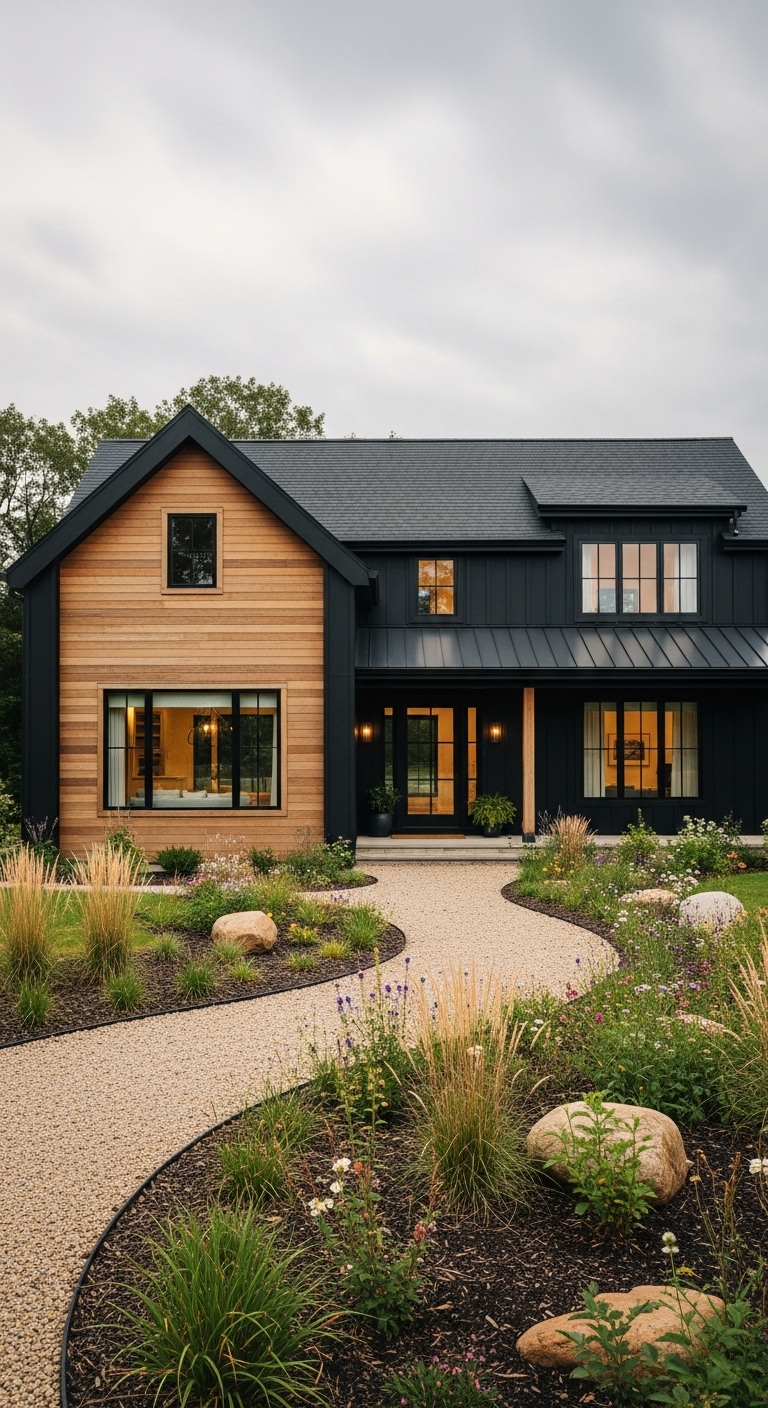 18 Dreamy Black Farmhouse Exterior Designs to Try - Homiloft